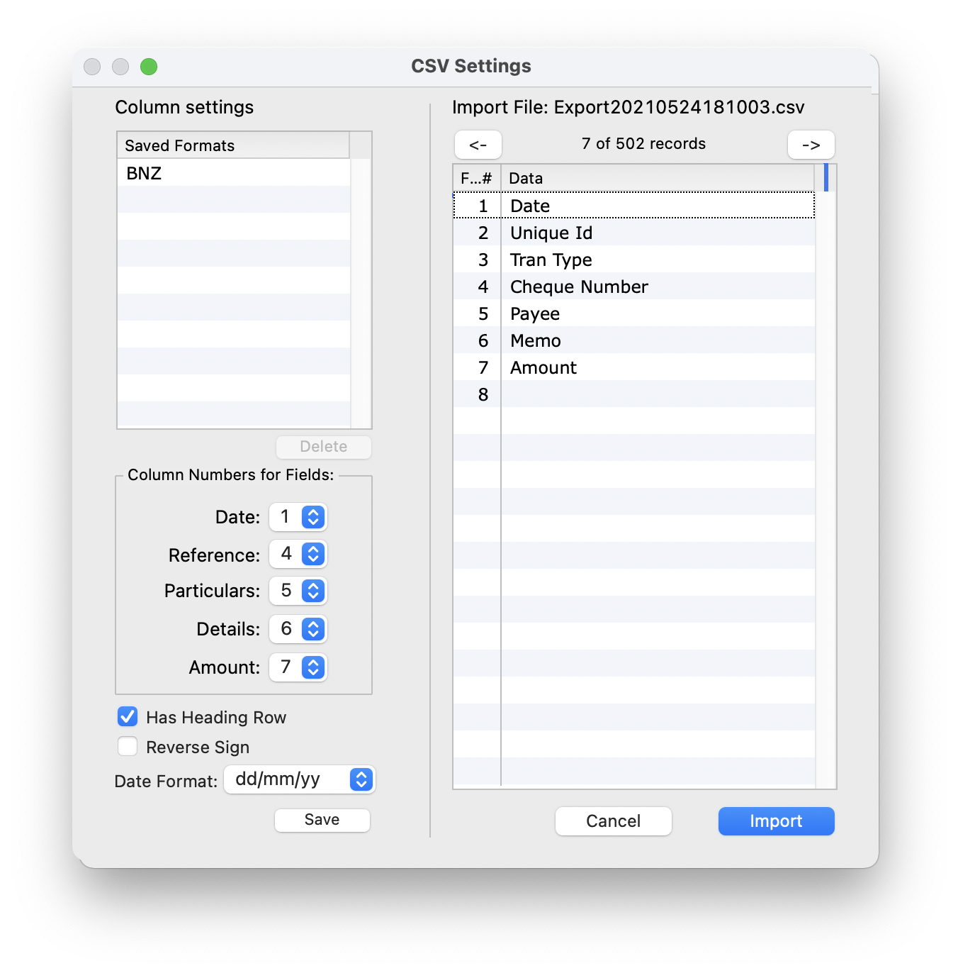 Importing CSV Files