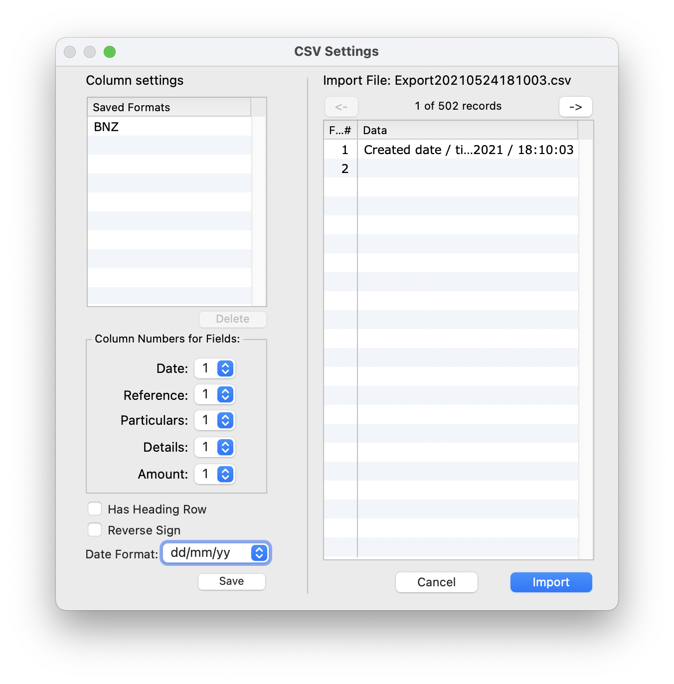 Importing CSV Files